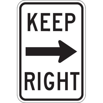 Keep Right Arrow Sign | Emedco