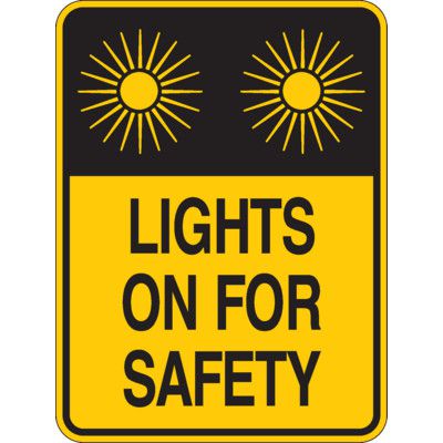 Reflective Traffic Reminder Signs - Lights On For Safety|Seton Canada ...