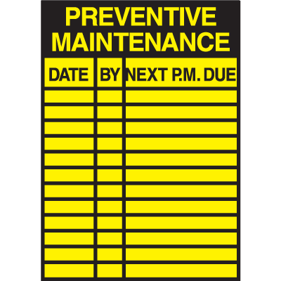 Preventative Maintenance Service Labels | Seton