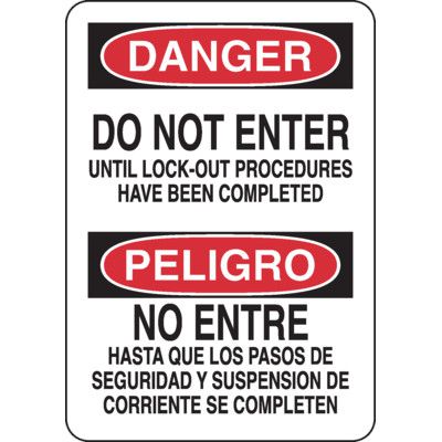 Bilingual Danger Signs - Do Not Enter | Emedco