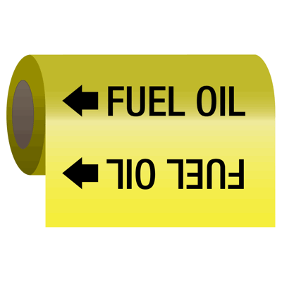 Self-Adhesive Pipe Markers-On-A-Roll - Fuel Oil | Seton