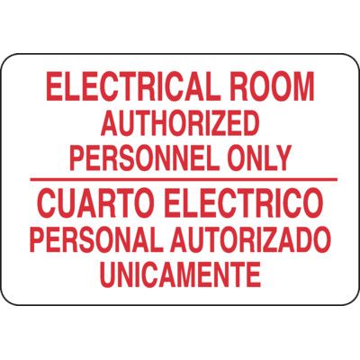 Bilingual Electrical Room - Electrical Safety Signs | Seton | Seton