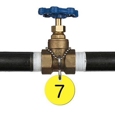 Numbered Valve Tags | Color-Coded Valve Identification | Seton