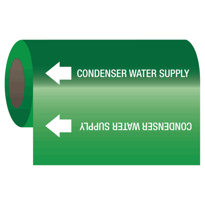 Self-Adhesive Pipe Markers-On-A-Roll - Condenser Water Supply | Seton