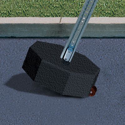 U-Channel Stanchion Post and Base Only | Portable & Fixed | Seton