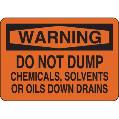 Do Not Dump Down Drains Sign | Emedco