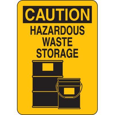 Caution Hazardous Waste Storage Sign | Emedco