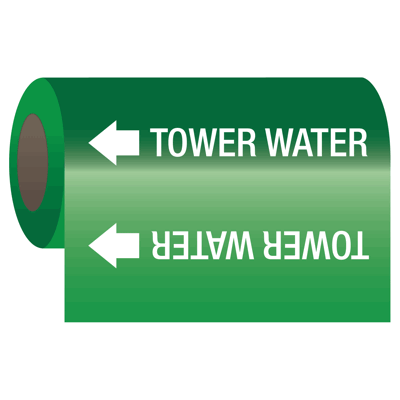 Self-Adhesive Pipe Markers-On-A-Roll - Tower Water | Seton