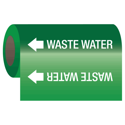 Self-Adhesive Pipe Markers-On-A-Roll - Waste Water | Seton