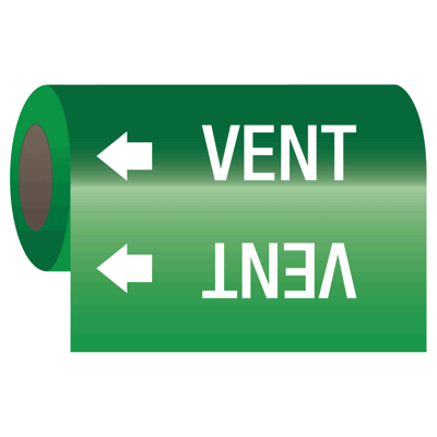 Self-Adhesive Pipe Markers-On-A-Roll - Vent | Seton
