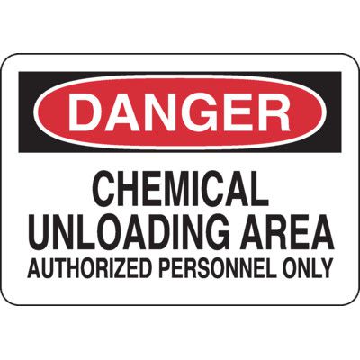 Danger Chemical Unloading Area - Industrial Chemical Warning Signs ...