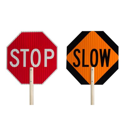 High Intensity Sign Paddles - Stop/Slow | Emedco
