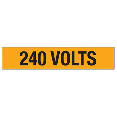 240 Volts - Adhesive Electrical Markers | Emedco