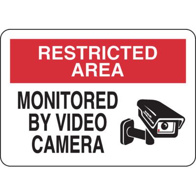 area Monitored By Video Camera Sign | Emedco