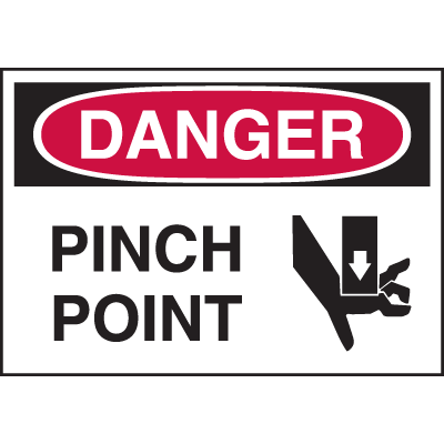 Danger Pinch Point (with symbol) Labels | Emedco