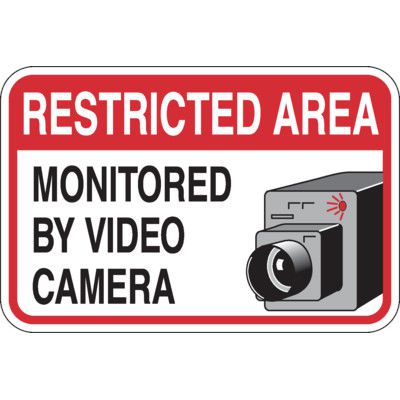 Restricted Area Monitored By Camera Sign, Property & Security Signs ...