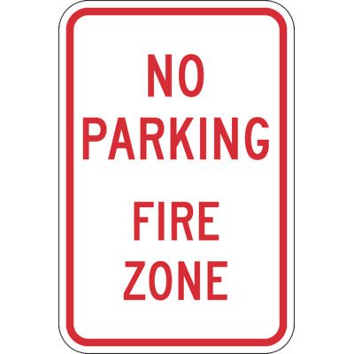 No Parking Fire Zone Sign | Emedco