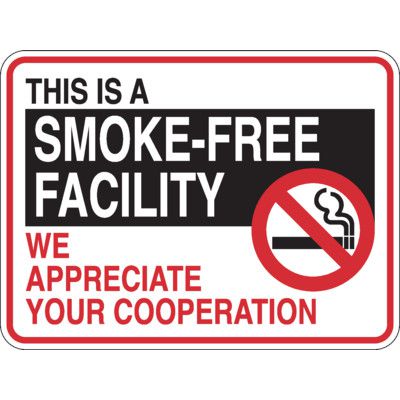 Heavy-Duty Smoking Signs - This Is A Smoke-Free Facility | Seton