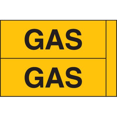 Seton Code™ Economy Self-Adhesive Pipe Markers - Gas | Seton
