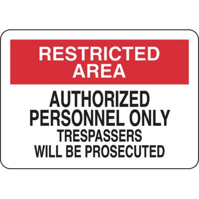 Construction Area Authorized Personnel - Industrial Construction Signs ...
