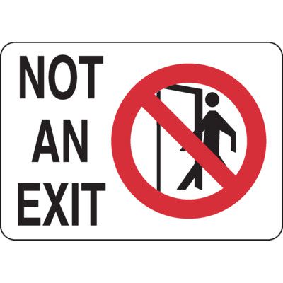 Not An Exit Sign - Man & Door Graphic | Emedco