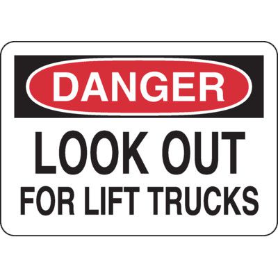 Look For Lift Trucks Sign, Forklift Signs & Labels | Emedco