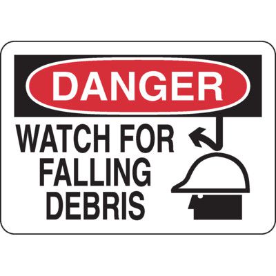 Danger Falling Debris Construction Signs, OSHA Construction Signs | Emedco