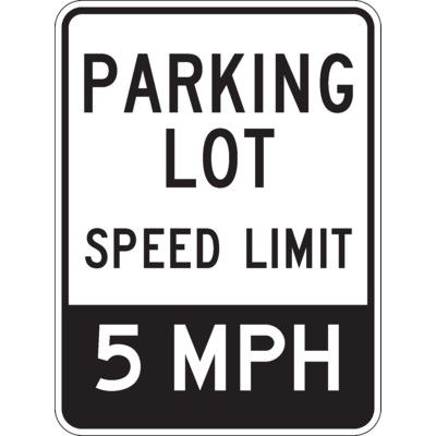 Parking Lot Speed Limit Sign - 5 mph | Emedco