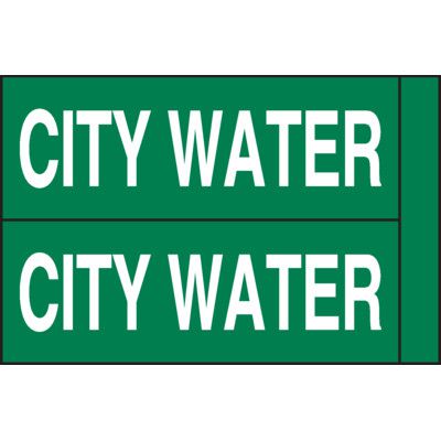 Economy Adhesive Pipe Markers-City Water | Seton Canada | Seton.ca