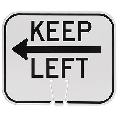 Plastic Traffic Cone Signs- Keep Left, Arrow | Seton Canada | Seton.ca