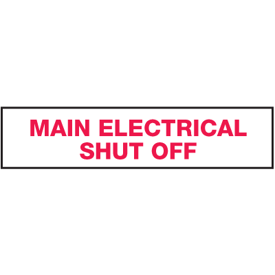 Electrical Marking Labels - Main Electrical Shut Off | Emedco