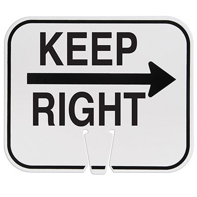 Plastic Traffic Cone Signs- Keep Right With Arrow|Seton Canada | Seton.ca