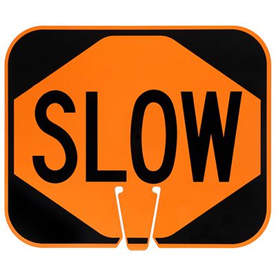 Plastic Traffic Cone Signs- Slow | Seton
