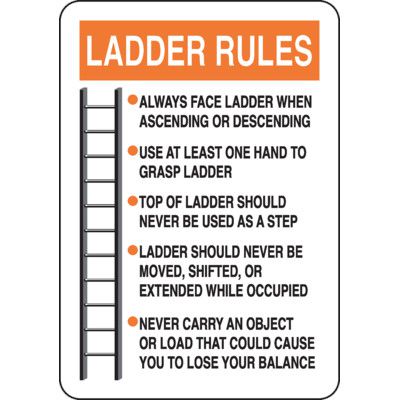 Ladder Safety Sign | Clear Ladder Rules | Seton | Seton