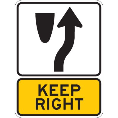 Traffic Pattern Sign - Keep Right Sign | Emedco