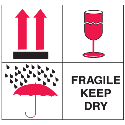 Fragile Keep Dry Combination Shipping Labels|Seton Canada | Seton.ca