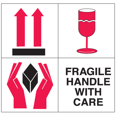 Fragile Handle With Care Combination Shipping Labels | Seton