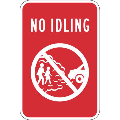 No Idle Signs - No Idling (With Graphic), No Parking Signs | Seton