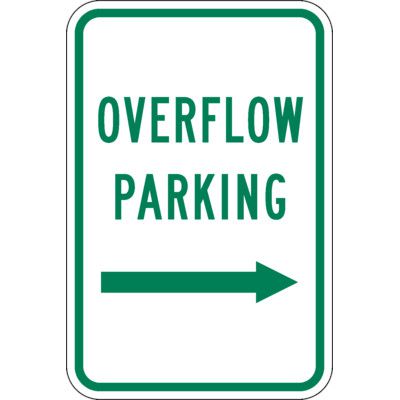 Visitor Parking Signs - Overflow Parking (Right Arrow) | Emedco