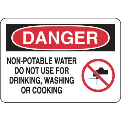 Danger Signs - Non-Potable Water Do Not Use For Drinking, Washing Or ...
