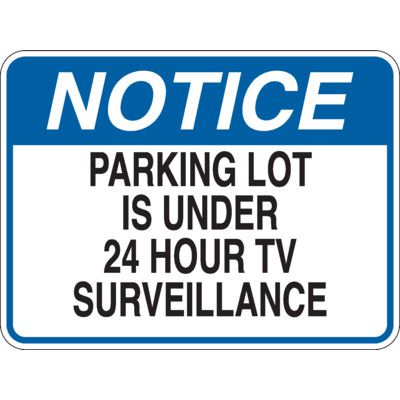 Reflective Parking Lot Signs - Notice 24 Hour Surveillance | Emedco