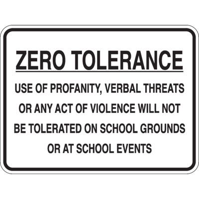 Zero Tolerance Use Of Profanity - Playground Sign|Seton Canada | Seton.ca