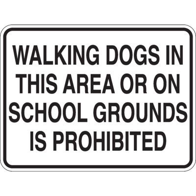 Walking Dogs On School Grounds Prohibited - No Pets On Playground Signs ...