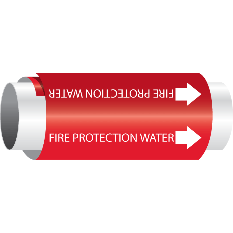Setmark® Snap-Around Pipe Markers - Fire Protection Water | Seton