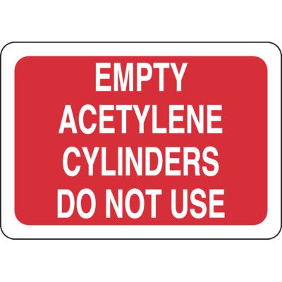Cylinder Status Signs - Empty Acetylene Cylinders | Seton Canada | Seton.ca