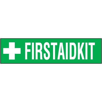 First Aid Kit Label With Symbol | Emedco
