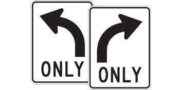 Reflective Left or Right Curve Only Sign | Seton Canada | Seton.ca