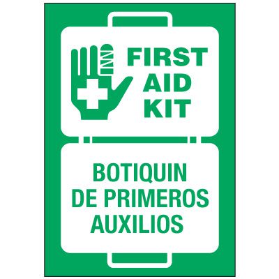 Bilingual First Aid Kit Decal | Emedco