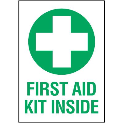 First Aid Kit Label - First Aid Kit Inside | Emedco