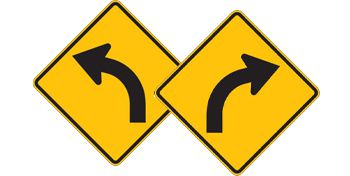 Reflective Warning Signs - Curved Arrow Symbol|Seton Canada | Seton.ca